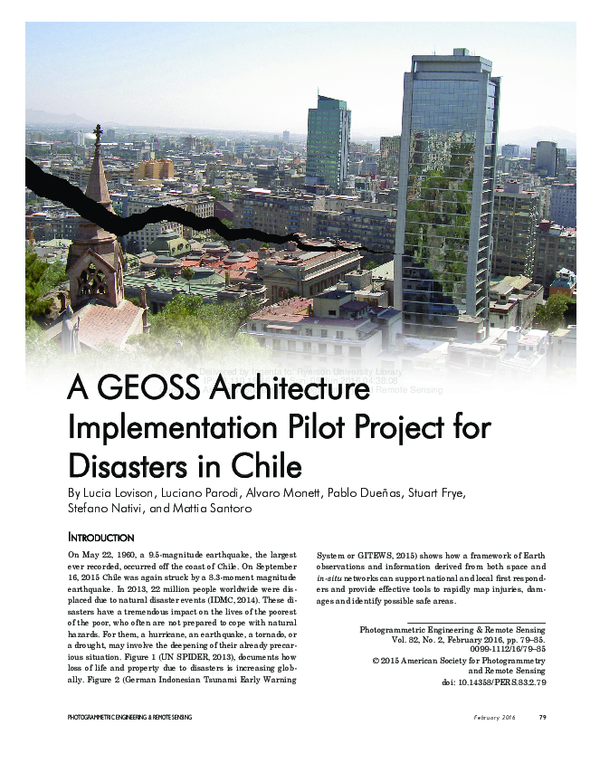 (PDF) A GEOSS Architecture Implementation Pilot Project for Disasters in Chile