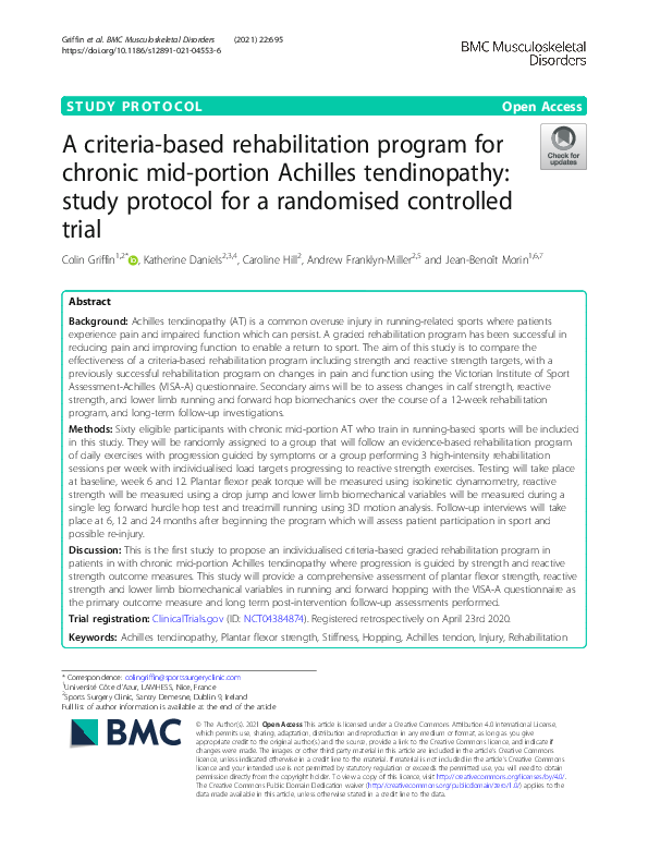 (PDF) A criteria-based rehabilitation program for chronic mid-portion ...