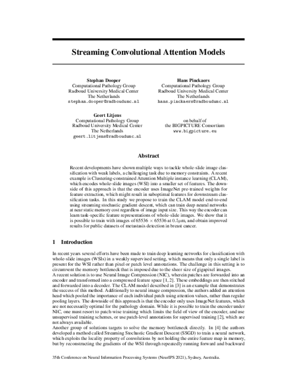 (PDF) Streaming Convolutional Attention Models