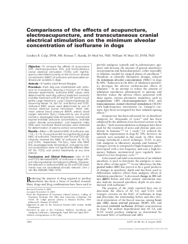 (PDF) Comparisons of the effects of acupuncture, electroacupuncture, and transcutaneous cranial ...