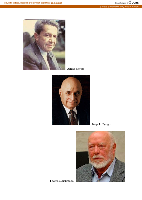 (PDF) Schutz, Berger and Luckmann.The question of the natural attitude