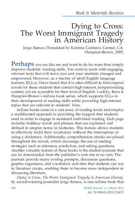 (PDF) Dying to Cross: The Worst Immigrant Tragedy in American History