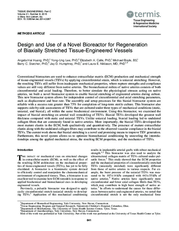 (PDF) Design and Use of a Novel Bioreactor for Regeneration of ...