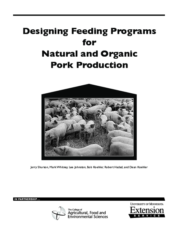 (PDF) Designing Feeding Programs for Natural and Organic Pork Production
