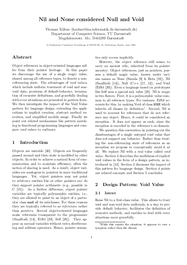 (PDF) Nil and None considered Null and Void