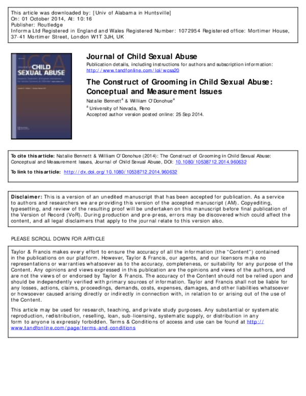 (PDF) The construct of grooming in child sexual abuse: conceptual and ...