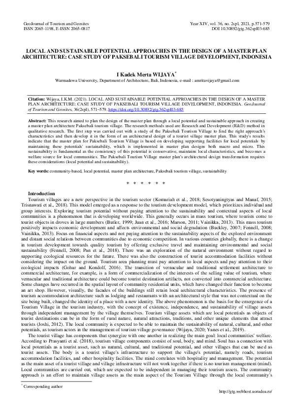 (PDF) Local and Sustainable Potential Approaches in the Design of a ...