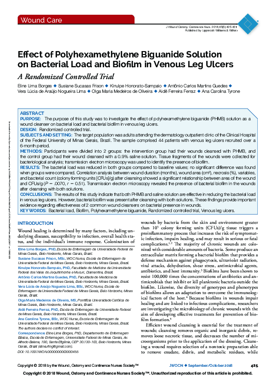 (PDF) Effect of Polyhexamethylene Biguanide Solution on Bacterial Load ...