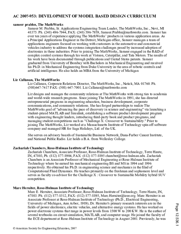 (PDF) Development Of Model Based Design Curriculum