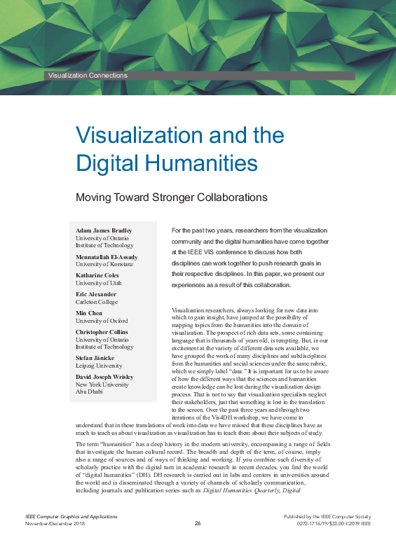 (PDF) Visualization and the Digital Humanities | Katharine Coles ...