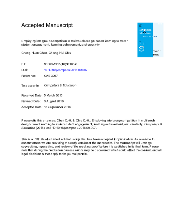 (PDF) Employing intergroup competition in multitouch design-based ...