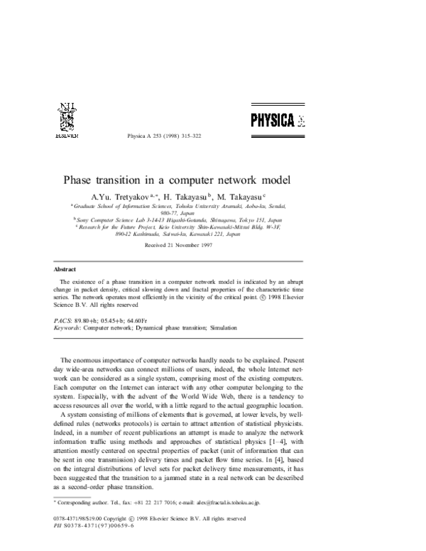(PDF) Phase transition in a computer network model