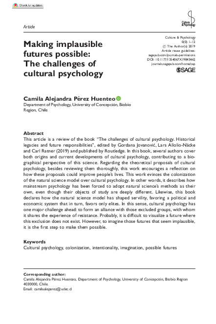 (PDF) Making implausible futures possible: The challenges of cultural ...