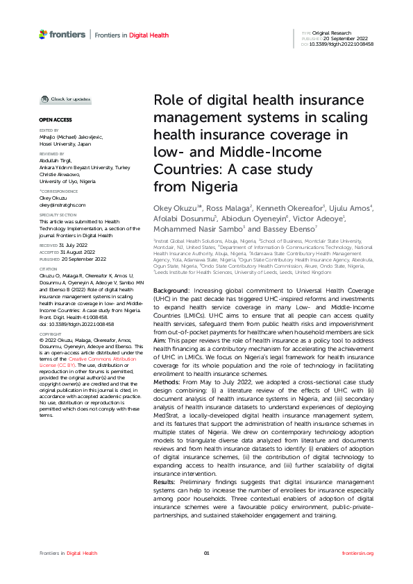 (PDF) Role of digital health insurance management systems in scaling ...