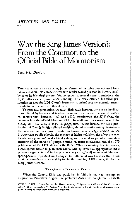 (PDF) Why the King James Version?: From the Common to the Official ...