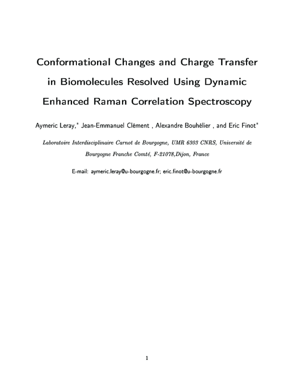 (PDF) Conformational Changes and Charge Transfer in Biomolecules ...