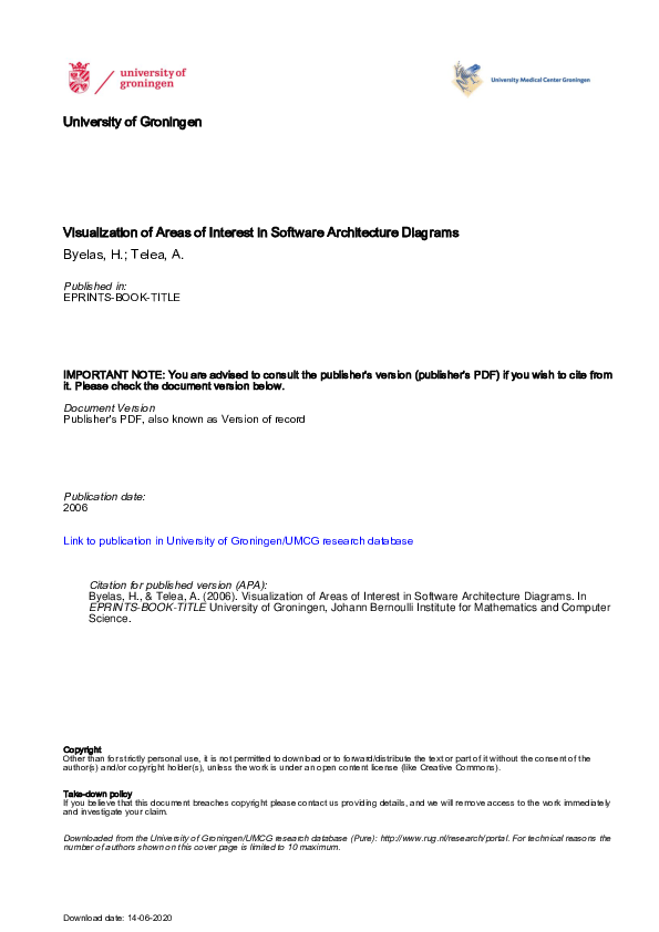 (PDF) Visualization of areas of interest in software architecture diagrams