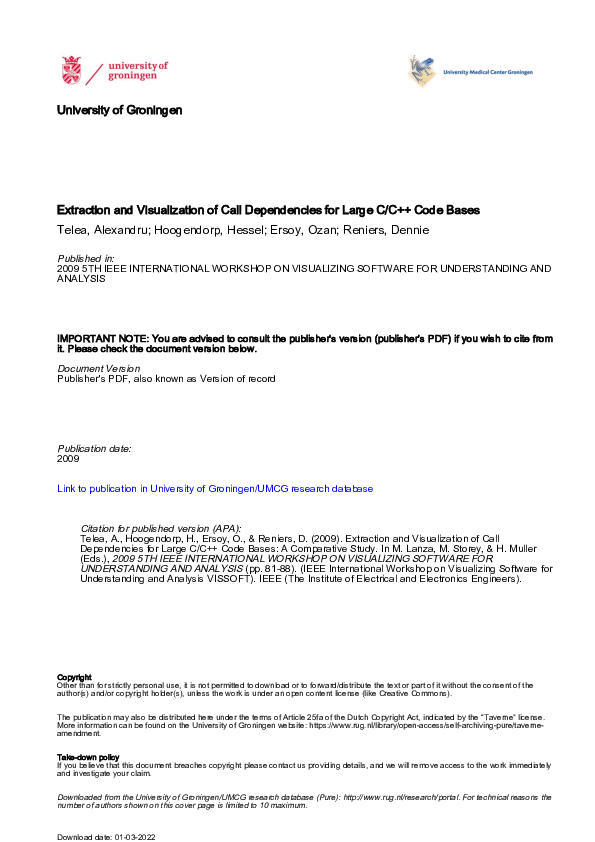 Pdf Extraction And Visualization Of Call Dependencies For Large C C