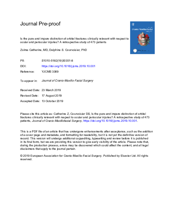 (PDF) Is the pure and impure distinction of orbital fractures ...