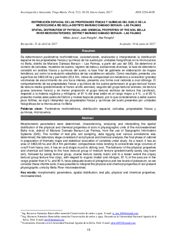(PDF) Distribución espacial de las propiedades físicas y químicas del ...