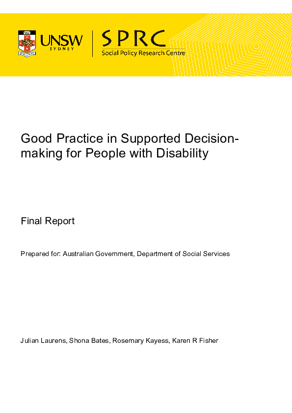 (PDF) Good practice in supported decision-making for people with ...