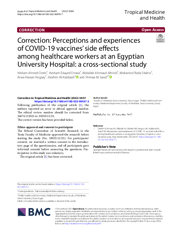 (PDF) Correction: Perceptions and experiences of COVID-19 vaccines ...