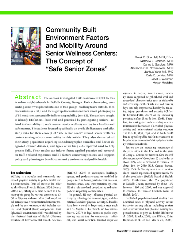 (PDF) Community built environment factors and mobility around senior ...