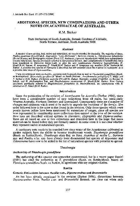 (PDF) Additional Species, New Combinations and Other Notes on ...