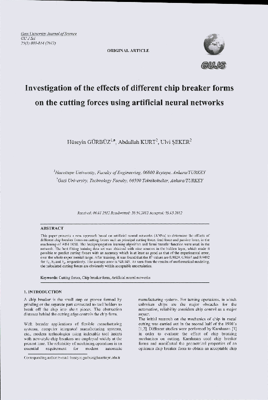 (PDF) Investigation of the effects of different chip breaker forms on the cutting forces using ...