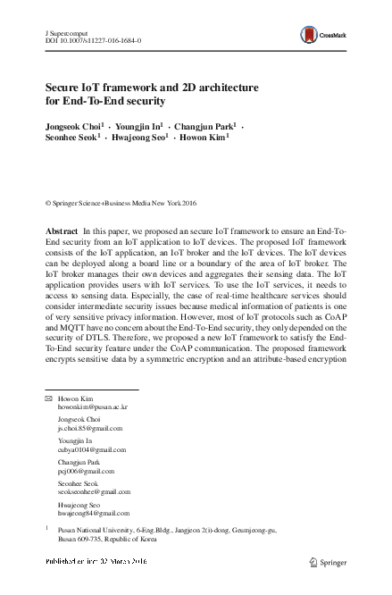 Pdf Secure Iot Framework And 2d Architecture For End To End Security 4814