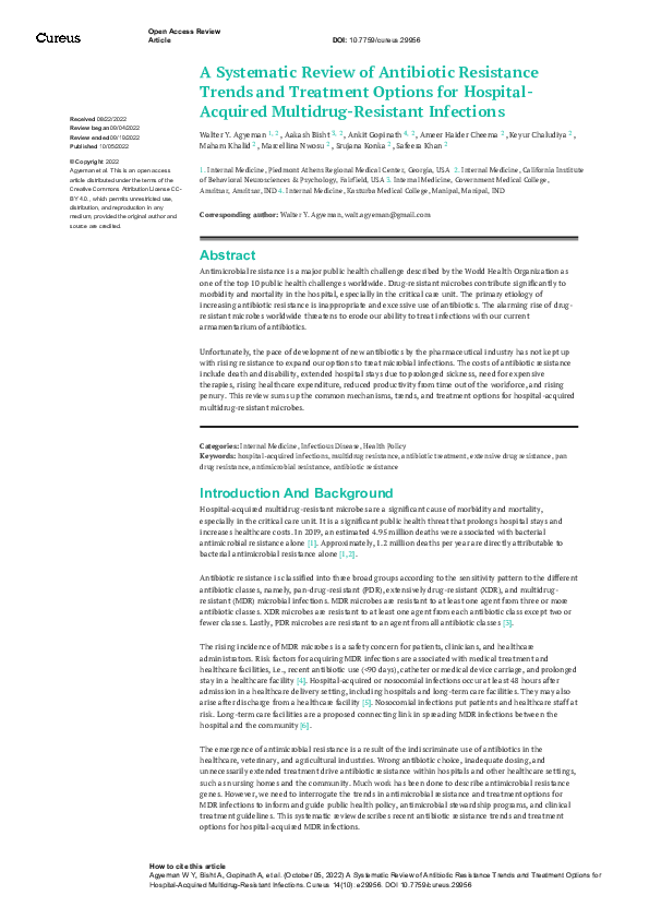 (PDF) A Systematic Review of Antibiotic Resistance Trends and Treatment Options for Hospital ...