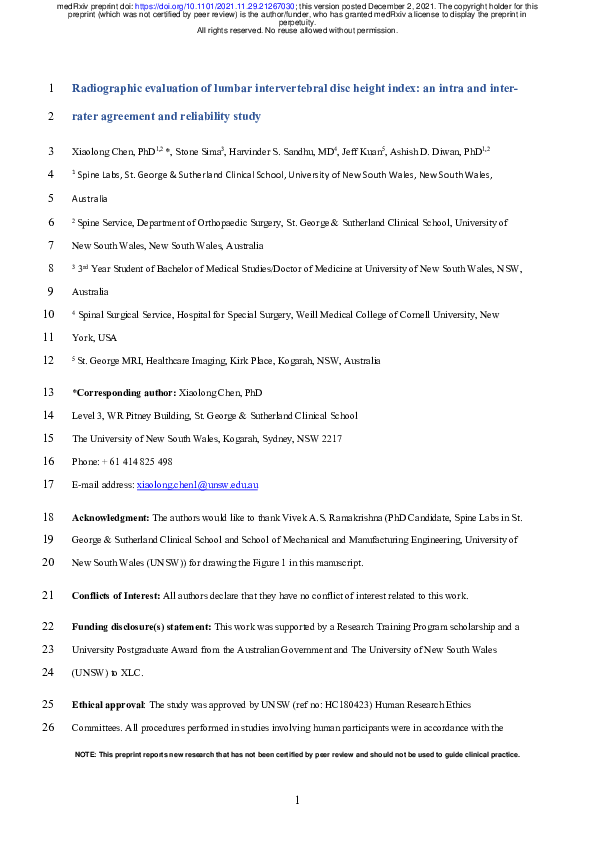 (PDF) Radiographic evaluation of lumbar intervertebral disc height ...