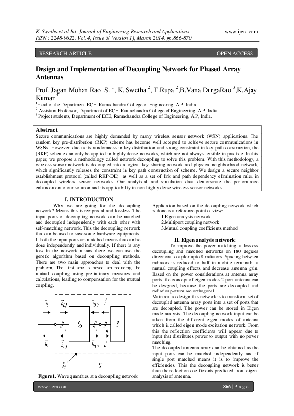 (PDF) Design and Implementation of Decoupling Network for Phased Array Antennas Prof