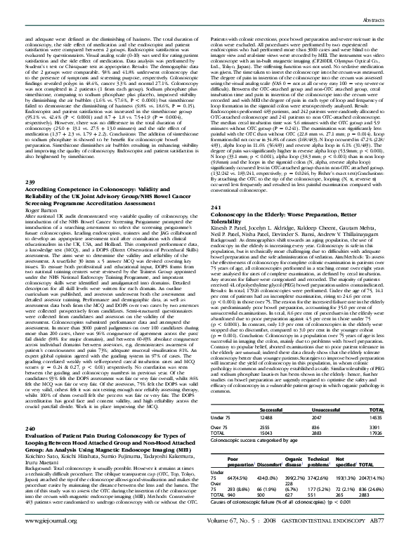 (PDF) Colonoscopy in the Elderly: Worse Preparation, Better Tolerability