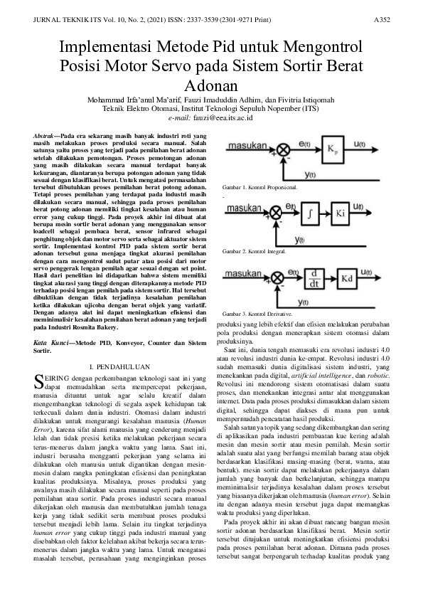 (PDF) Implementasi Metode PID untuk Mengontrol Posisi Motor Servo pada ...