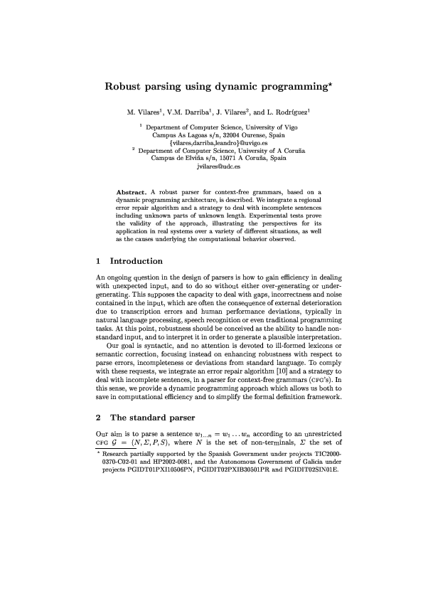 (PDF) Robust Parsing Using Dynamic Programming