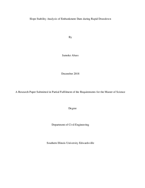 (PDF) Slope Stability Analysis of Embankment Dam during Rapid Drawdown