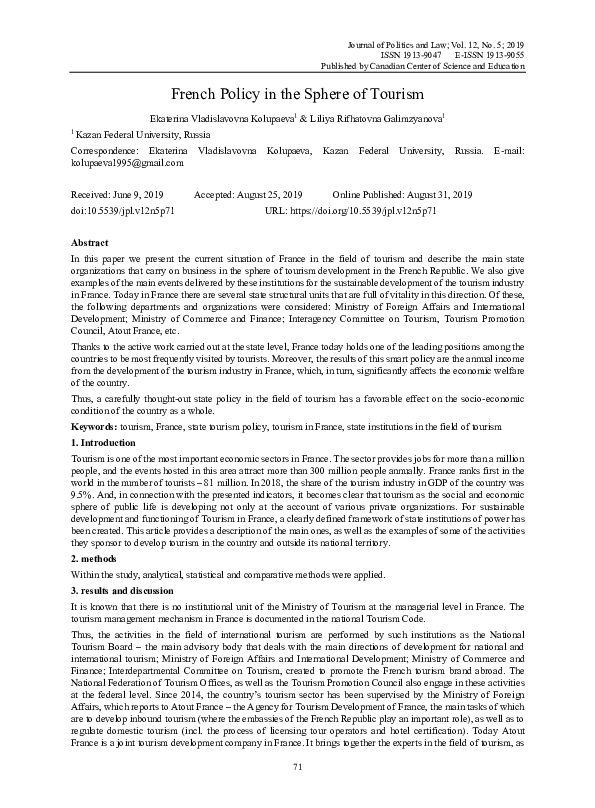 (PDF) Political Economy and Tourism Policy: National Tourism ...