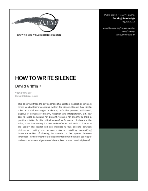 (PDF) How to Write Silence