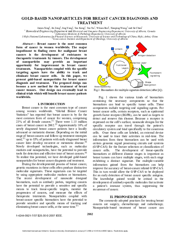 (PDF) Gold-based nanoparticles for breast cancer diagnosis and treatment