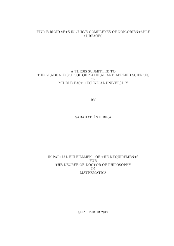 (PDF) Yönlendirilemeyen yüzeylerin eğri kompleksindeki sonlu katı kümeler