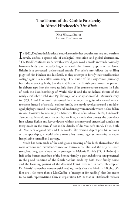 (PDF) The Threat of the Gothic Patriarchy in Alfred Hitchcock's The Birds