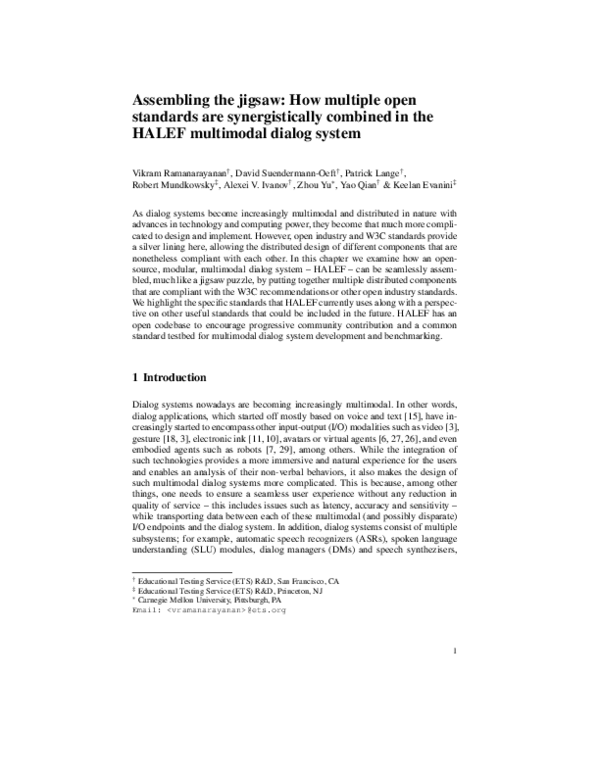 (PDF) Assembling the Jigsaw: How Multiple Open Standards Are ... (PDF) Assembling the Jigsaw: How Multiple Open Standards Are ...