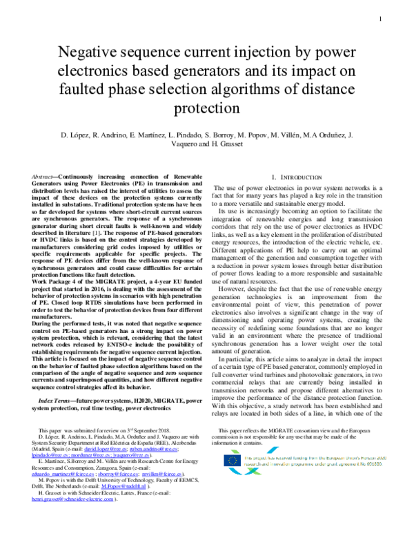 (PDF) Negative sequence current injection by power electronics based generators and its impact ...