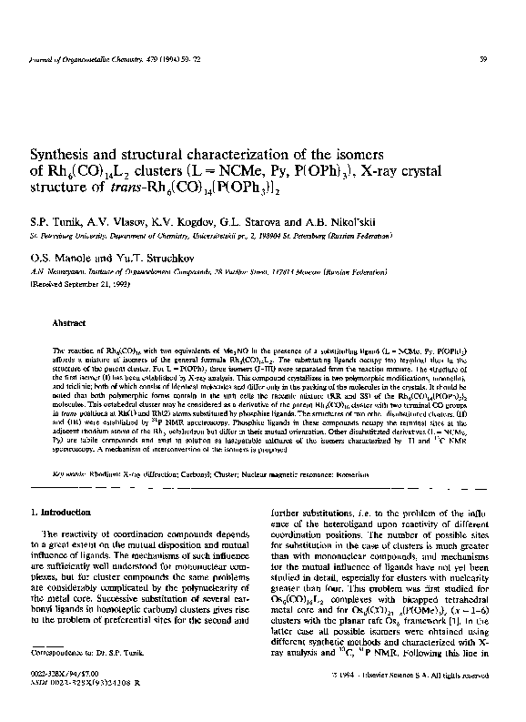 (PDF) Synthesis and structural characterization of centrosymmetric multinuclear nickel(II ...