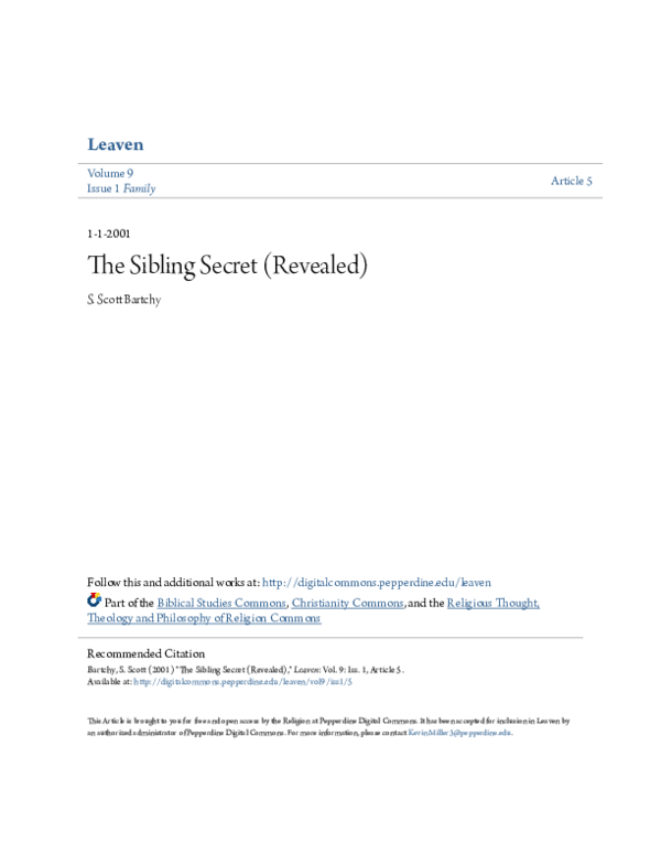 (PDF) The Sibling Secret (Revealed)