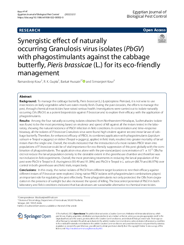 (PDF) Synergistic effect of naturally occurring Granulosis virus ...
