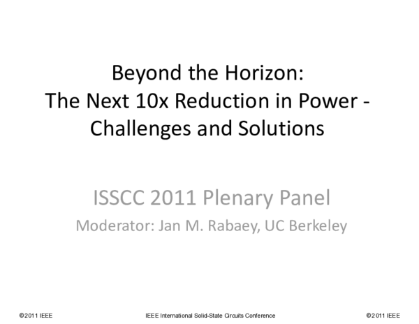 (PDF) Beyond the horizon: The next 10x reduction in power — Challenges ...