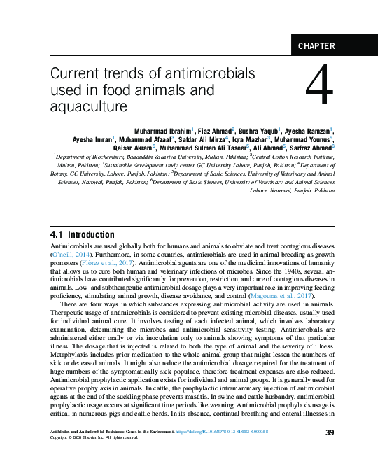 (PDF) Current trends of antimicrobials used in food animals and aquaculture