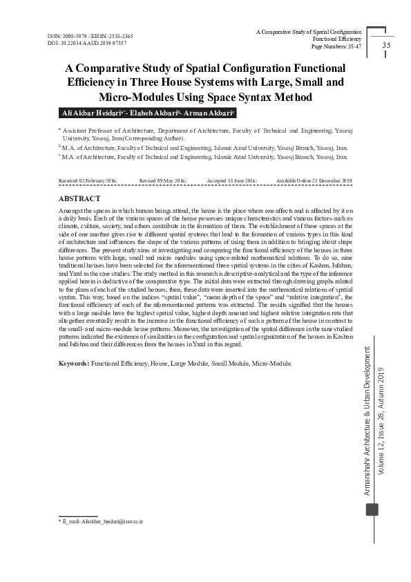 (PDF) A Comparative Study of Spatial Configuration Functional ...